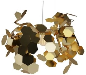 Zava Andromeda, závěsné designové svítidl 1x E14, broušená mosaz, prům. 30cm