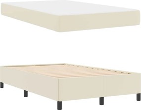 Rám postele s matrací Krémová 120 x 200 cm textil 3398996