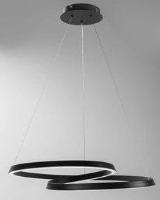 Toolight, Moderní LED závěsné stropní svítidlo + dálkový ovladač APP796-CP, černá, OSW-05502