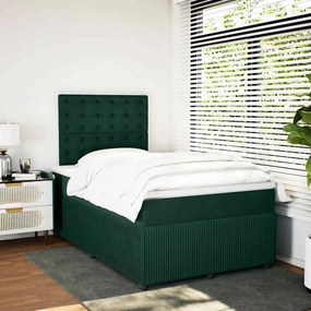 Box spring postel s matrací tmavě zelená 120 x 200 cm samet 3292325