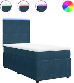 Box spring postel s matrací modrá 90 x 190 cm samet 3294512