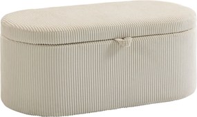 HOMCOM čalouněná lavice s úložným prostorem, manšestr – 105 × 51 × 49 cm, nosnost 200 kg, béžová | Aosom