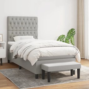 Box spring postel s matrací světle šedý 100 x 200 cm textil 3136813