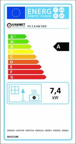 KAWMET Litinová krbová kamna P3 - 7,4 kW ECO