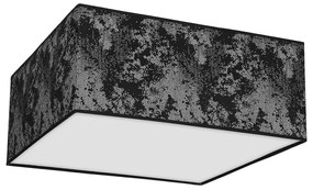 Stropní svítidlo Satino Square, 1x černé/stříbrné textilní stínítko, (bílé plexisklo), (50 cm)