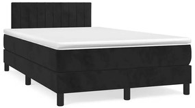 Box spring postel s matrací a LED černá 120 x 190 cm samet 3270167