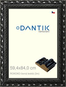 DANTIK rámeček 59,4x84 | ROKOKO černá lesklá (Plexi Čiré)