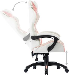 Herní židle růžová umělá kůže 287984