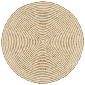 Ručně vyrobený koberec z juty spirálový design bílý 120 cm 133717