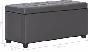 Taburet s úložným prostorem 87,5 cm šedý umělá kůže 281373