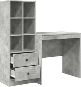 Stůl Betonově šedá 125,5 x 50 x 127 cm 2 ks 3337356