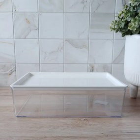 DÓZA NA SUCHÉ POTRAVINY 2 500 ml – nízká, průhledná | DomaLEP varianta: ŠEDÁ