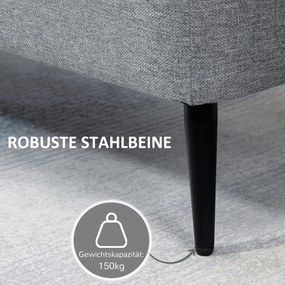 HOMCOM Lavice s úložným prostorem, nosnost až 150 kg, čalouněná lavice do obývacího pokoje, předsíně a ložnice, ocelové nohy, 101x38.5x44.5cm | Aosom…