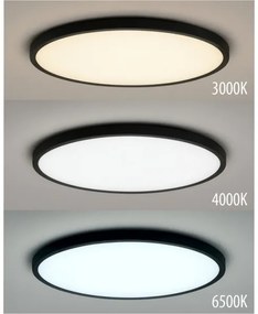 LED Stropní svítidlo LED/32W/230V 3000/4000/6500K pr. 40 cm černá