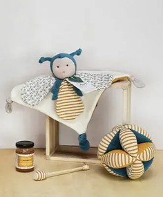 Doudou Textilní aktivní míč s chrastítkem včelka 15 cm / od 0 let