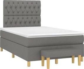 Box spring postel s matrací tmavě šedá 120x200 cm textil 3137382