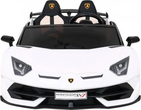Ramiz Lamborghini SVJ DRIFT elektrické auto pro 2 děti bílé + funkce driftu + dálkové ovládání