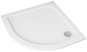 CERANO - Sprchová vanička z litého mramoru čtvrtkruhová Piato - bílá matná - 80x80 cm