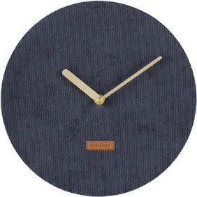 Karlsson Tmavě modré nástěnné hodiny - Kalrsson Corduroy, OE 25 cm