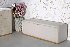 Designová lavice Mahalah 130 cm krémová
