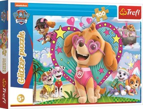 TREFL PUZZLE Třpytivé Tlapková Patrola V záři Skye 100 dílků skládačka tr14818