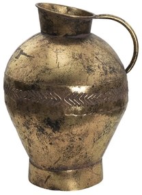Zlatý antik kovový dekorační džbán Veryl – 27x23x34 cm