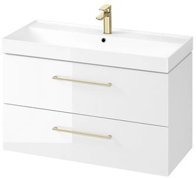 Cersanit Larga, závěsná umyvadlová skříňka 100cm, bílá lesklá, S932-076