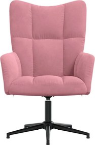 Relaxační křeslo růžové samet 328099
