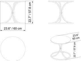 Odkládací stolek CORLEAONE 57,8x60 cm černá