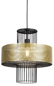 Designová závěsná lampa zlatá s černou 40 cm - Tess