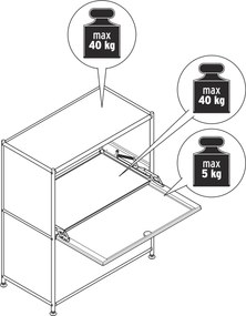 Tchibo - Kovová odkládací skříňka »Cn3« se 2 výklopnými dvířky