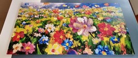 5-dílný obraz olejomalba luční květiny - 200x100 cm