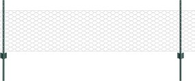 Hexagonální plot s podpěrou 50 x 0,5 m Ocel potažená PVC Zelená 3336743