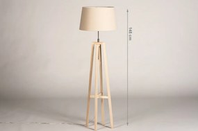 Stojací designová lampa Paola Beige and Natur Wood
