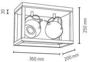 Spot-Light 5227274 - LED Stropní svítidlo ROY 2xGU10/5W/230V matný dub