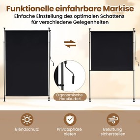 Costway Vertikální markýza Venkovní Vertikální markýza 200 x 220-310 cm Výškově