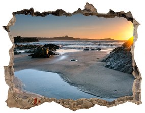 Wallmuralia Nálepka fototapeta 3D výhled Skály na pláží 95x64 cm