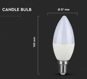 V-TAC Led Candle žárovka-E14 5,5W 3000K (teplá) 470Lm