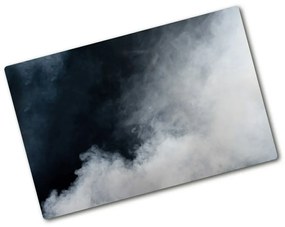 Wallmuralia Kuchyňská deska velká skleněná Bílý dým 80x52 cm