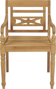 vidaXL Židle Batavia s poduškami 6 ks masivní teakové dřevo [3073323] Barva: Zelená
