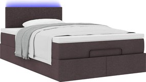 Osmanský rám postele s matrací tmavě hnědá 120x190cm textil 3312211