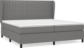 Box spring postel s matrací tmavě šedá 200x200 cm textil 3128150