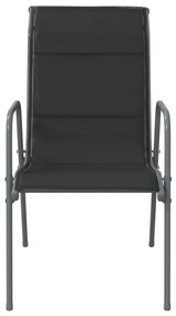 Zahradní židle 4 ks ocel a textilen černé,  316821