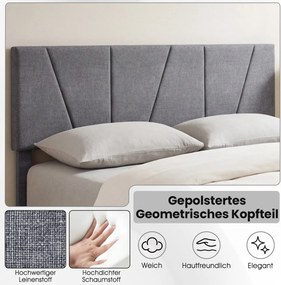 Costway Rám manželské postele s výškově nastavitelným geometrickým rámem čela