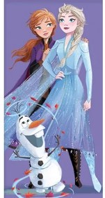 Carbotex Dětská osuška Ledové Království Elsa Anna a Olaf, 70 x 140 cm