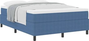 Postel s boxspringem Modrá a bílá 140 x 190 cm Žebrovaná látka 3337465