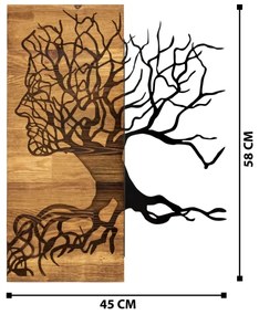 Nástěnná dekorace 45x58 cm strom života dřevo/kov
