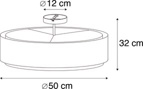 Chytré stropní svítidlo hnědé s bílou 50 cm 3-světla vč. 3 Wifi A60 - Drum Duo