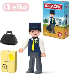 EFKO Igráček Pošťák s doplňky / Figurka / plast / 8 cm / od 3 let