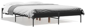 Rám postele černý 140 x 190 cm kompozitní dřevo a kov